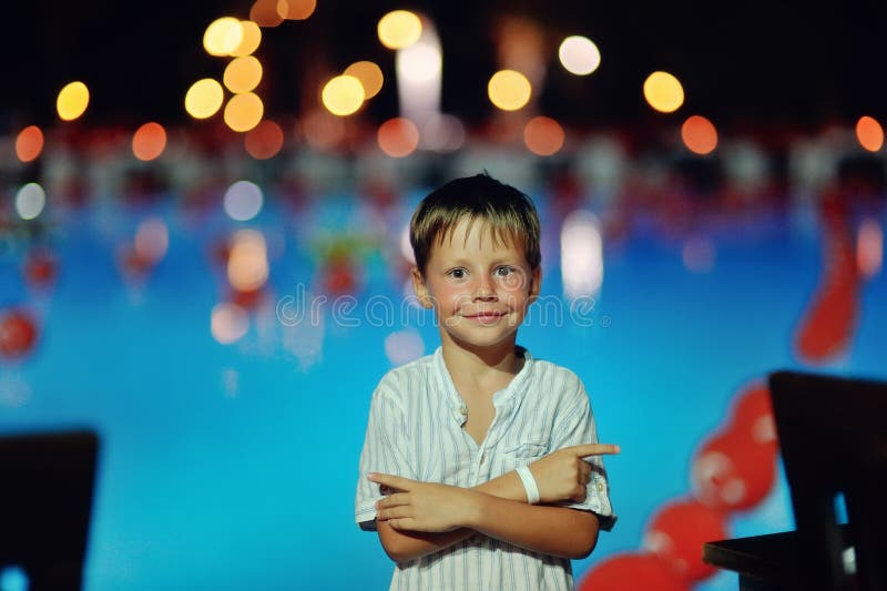 Boy and night Lights stock photo. Image of palm, people - 38296966
