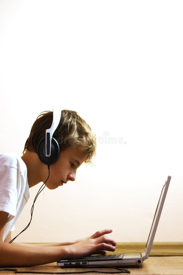 Boy with notebook stock photo. Image of indoor, relax - 5704326