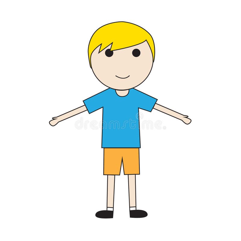 Boy with Open Arms. Vector Illustration Decorative Design Stock Vector ...