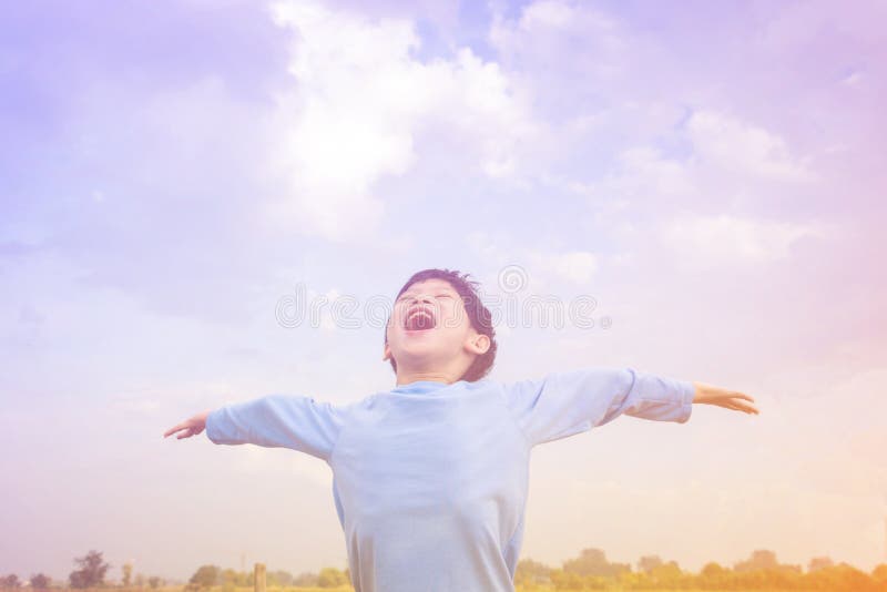 Boy Outdoor with Vintage Filter Stock Image - Image of children ...