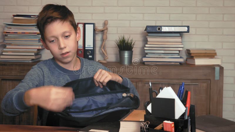 Packing a Pencil Case Back To School, Putting in it Various School ...