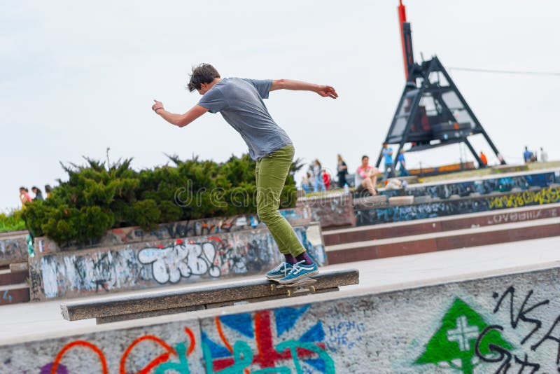 A Boy in the Park on Skateboard Editorial Stock Image - Image of youth ...
