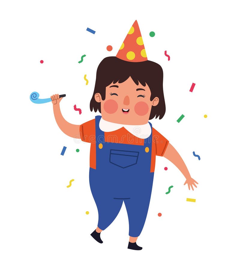 Boy party celebrating stock vector. Illustration of confetti - 353736079