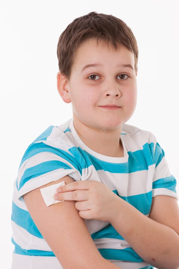 Boy with patch stock photo. Image of little, medicine - 71347278