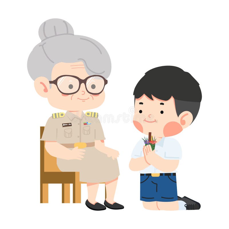 Boy is Paying Respect To the Teacher Stock Vector - Illustration of ...