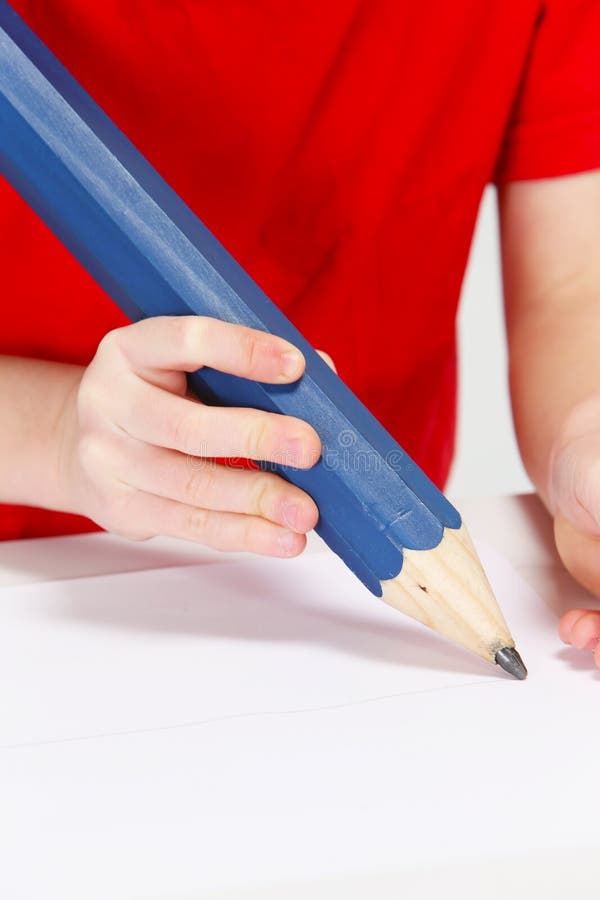 Boy and pencil stock photo. Image of relaxing, smile - 44219470