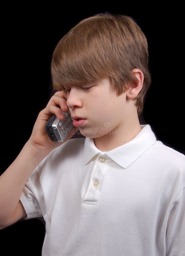 Boy on Phone stock image. Image of listen, receive, phone - 4530217