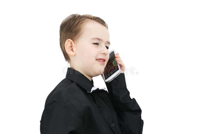 Boy with a phone stock image. Image of child, technology - 31445695