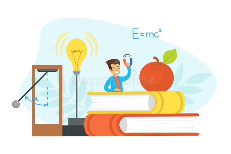 Boy Physicist Scientist Character Explaining Molecular Formula at ...