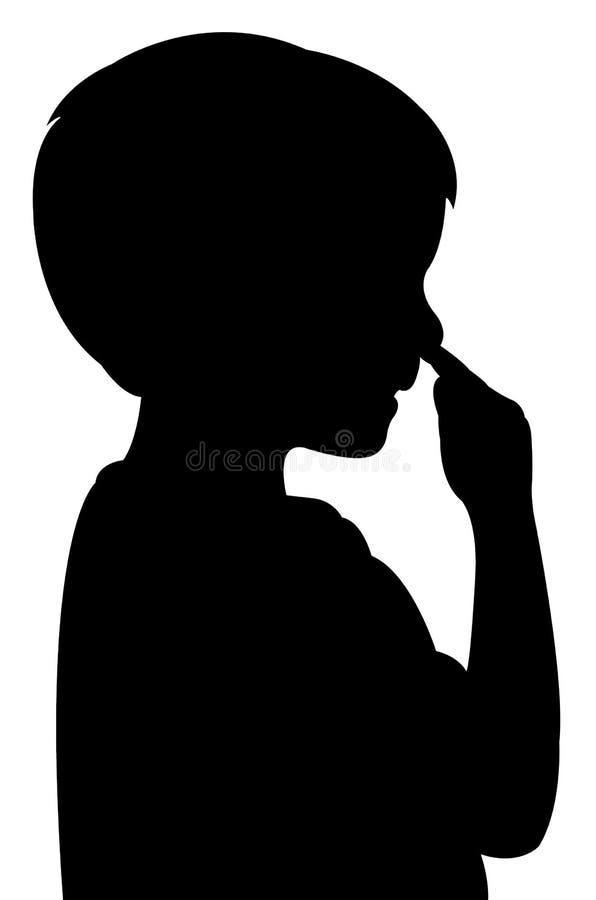 Boy picking the nose stock vector. Illustration of portrait - 21079965