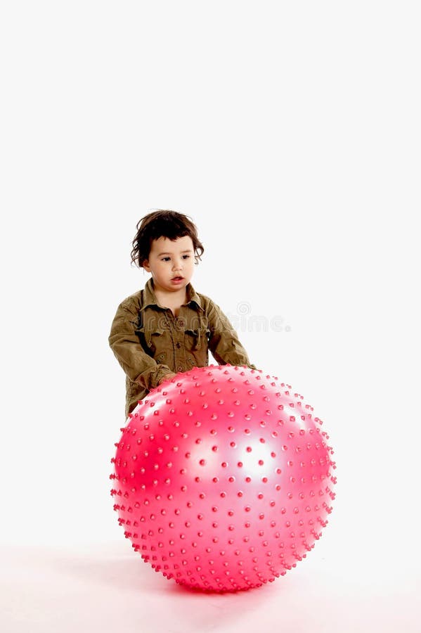 Boy with the pink ball stock photo. Image of white, children - 7764726