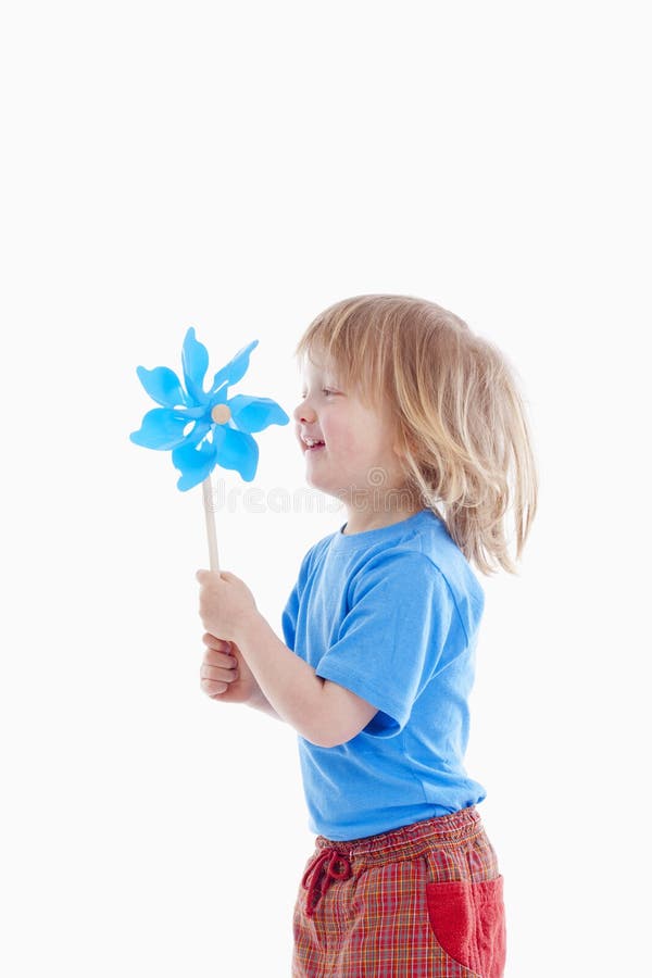 Boy with pinwheel stock photo. Image of leisure, play - 14027454