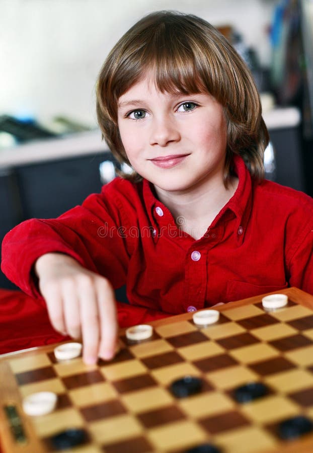 Boy play chess stock photo. Image of amusement, caucasian - 30350876