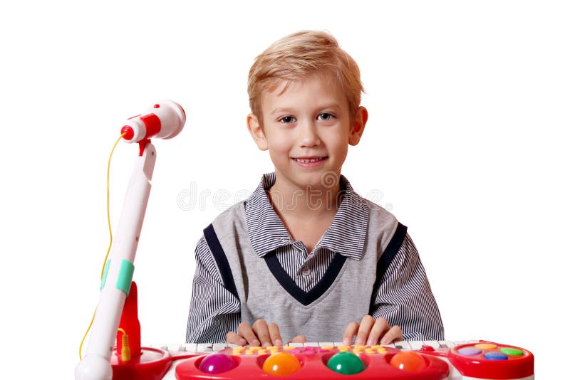 Boy play music stock photo. Image of music, synthesizer - 23290906
