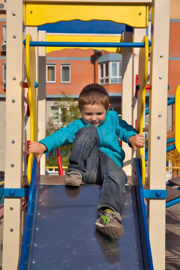 Boy on playground stock image. Image of healthy, park - 46268627
