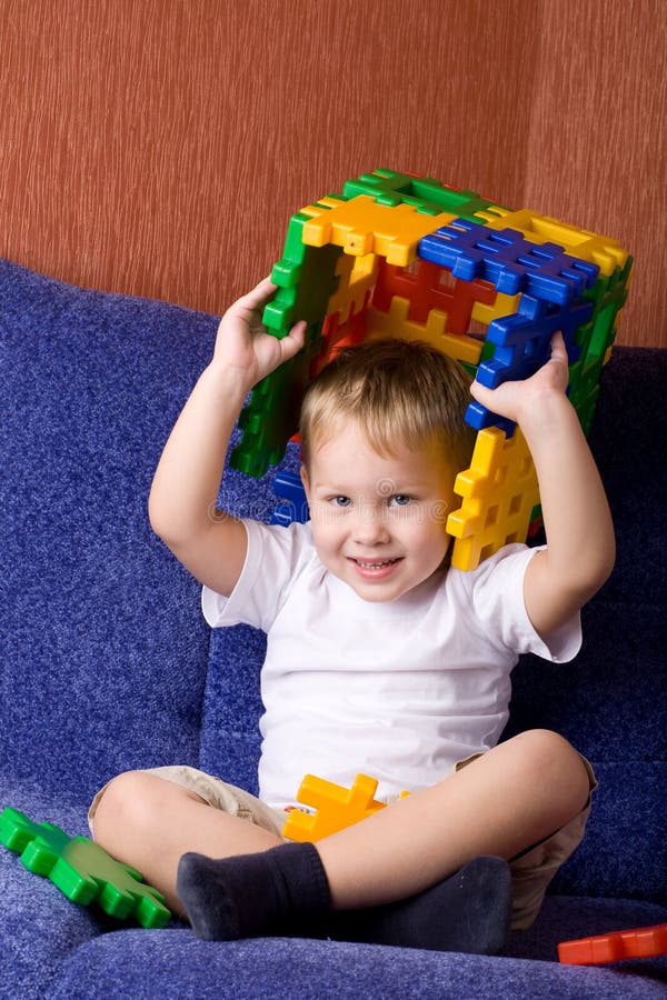 Boy playing stock image. Image of head, engineer, adorable - 11078727
