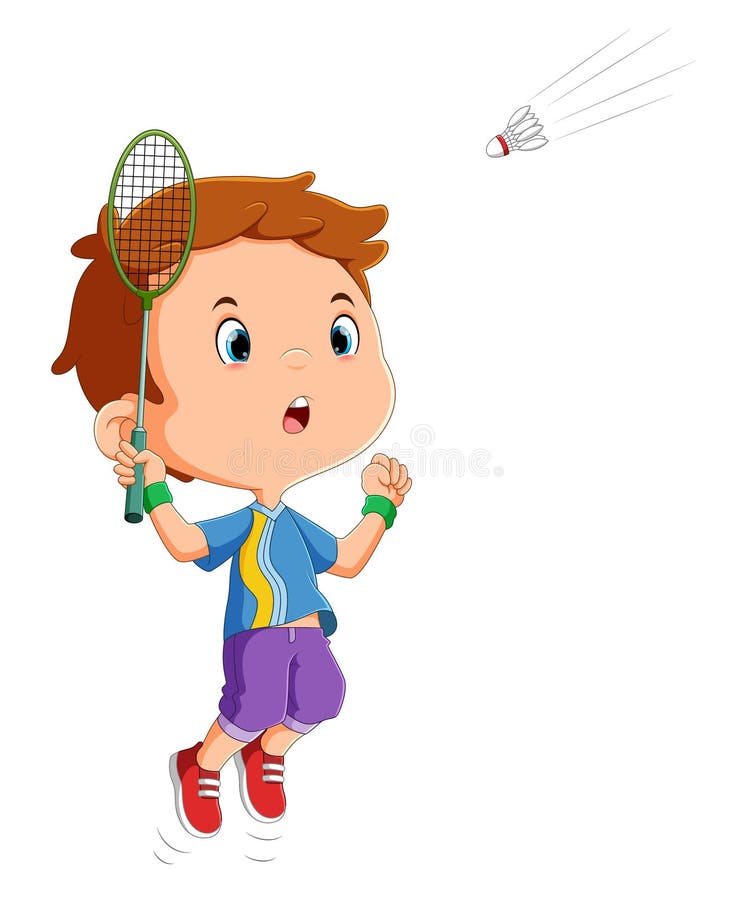Boy Badminton Racket Stock Illustrations – 577 Boy Badminton Racket ...