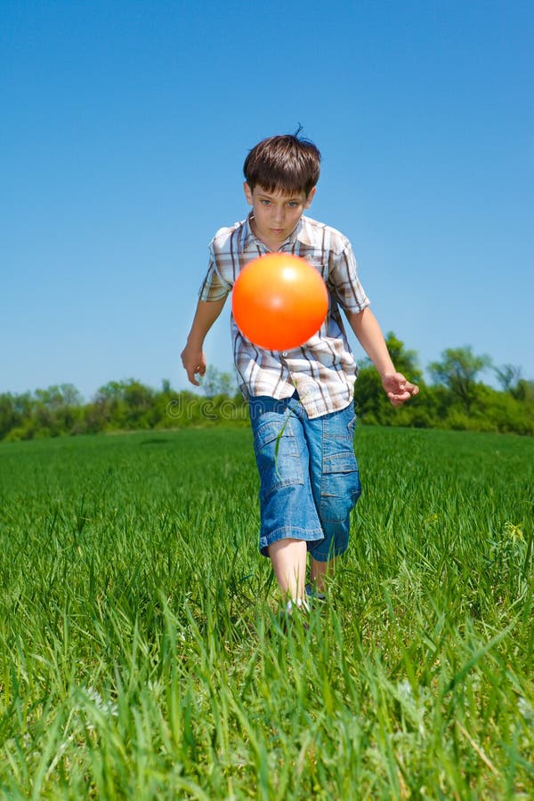 Boy playing with a ball stock photo. Image of happy, sport - 28894828