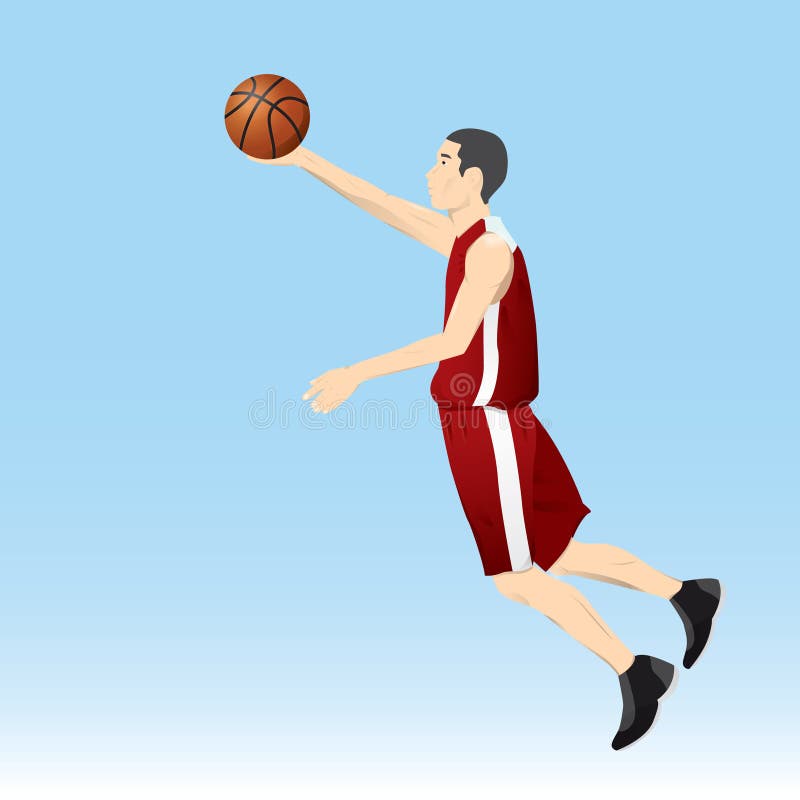 Boy Playing Basketball. Vector Illustration Decorative Design Stock ...