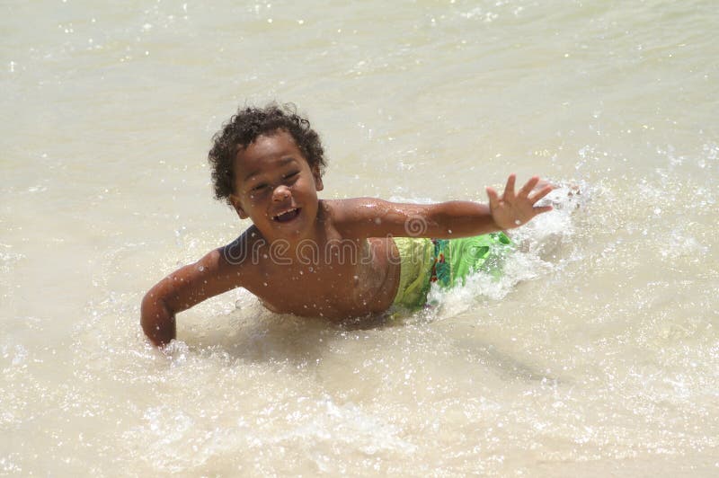 Boy Playing on beach stock image. Image of vacation, summer - 21385673