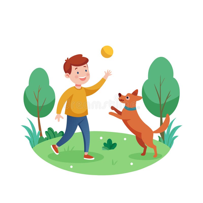 Playing Fetch Dog Stock Illustrations – 1,757 Playing Fetch Dog Stock ...