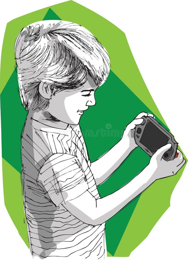 Boy Playing Video Game Sketch Stock Illustrations – 54 Boy Playing ...