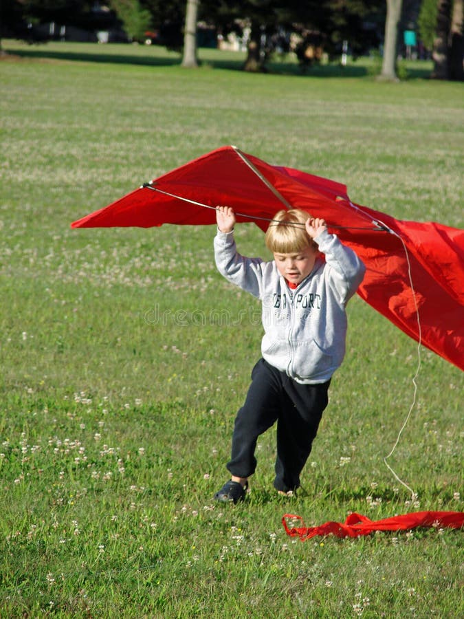 Boy Playing with Kite stock photo. Image of exaltation - 2997078
