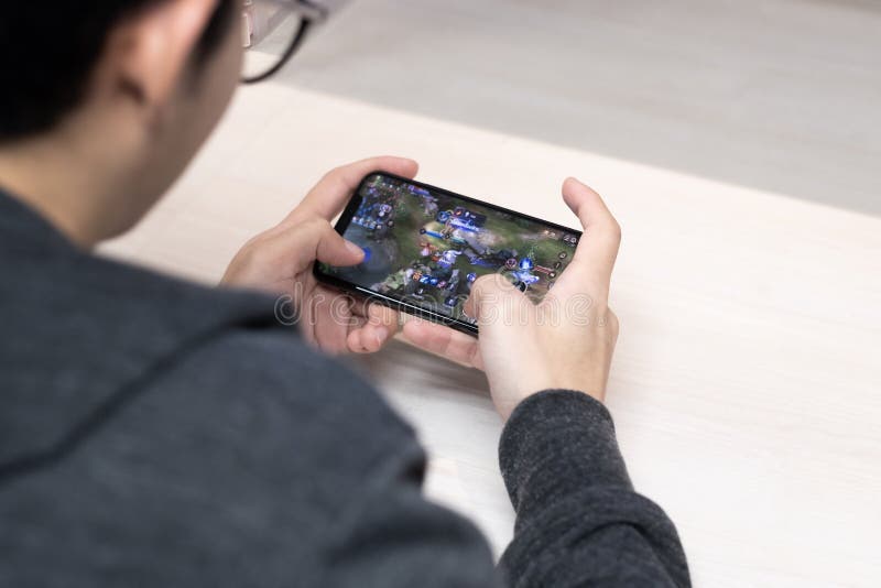 A Boy Playing Mobile Game On IPhone 11 Pro ,Bangkok,Thailand, Nov 16 ...