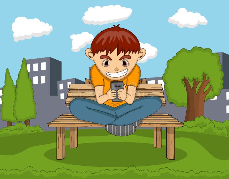 Boy Playing Mobile Phone Stock Illustrations – 598 Boy Playing Mobile ...