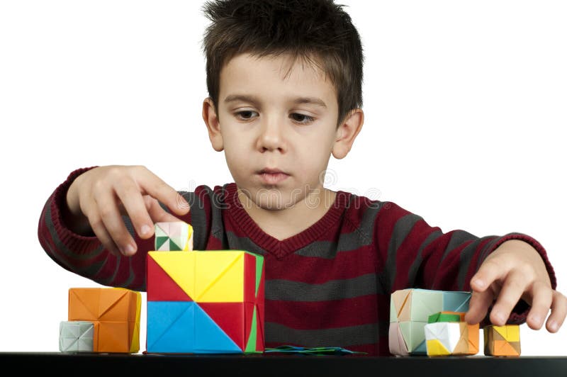 Asian Boy Playing with Rubik`s Cube.boy Solving Puzzle Editorial Stock ...