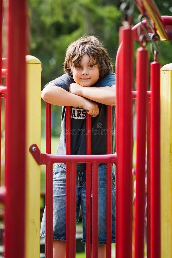Boy playing outside stock photo. Image of cute, playground - 41094866