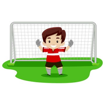 Boy Playing Soccer As GoalKeeper Stock Vector - Illustration of cartoon ...