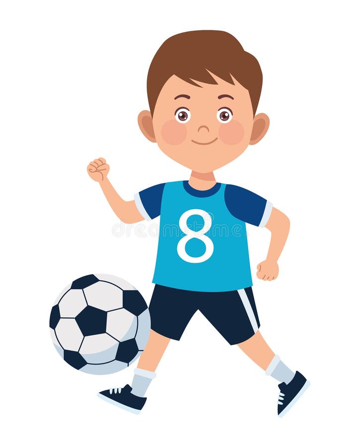 Boy playing soccer stock vector. Illustration of activity - 219045211