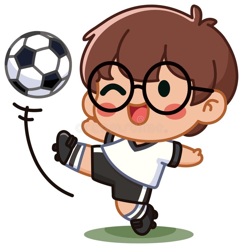 Boy Playing Soccer stock vector. Illustration of game - 351182400