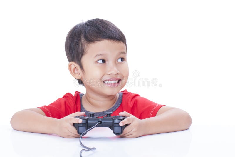 Boy playing video game stock photo. Image of active, joystick - 45642994