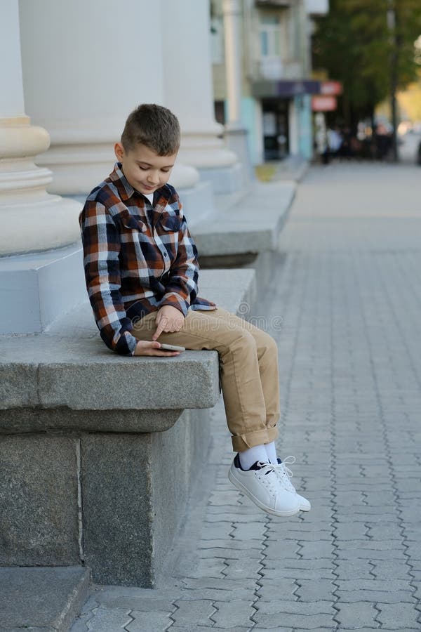 Boy Playing Video Games on Smartphone. Stock Image - Image of telephone ...