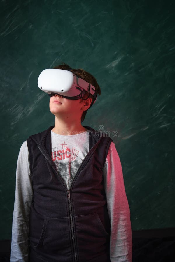 A Boy Playing with VR Headset Stock Photo - Image of playing, glasses ...