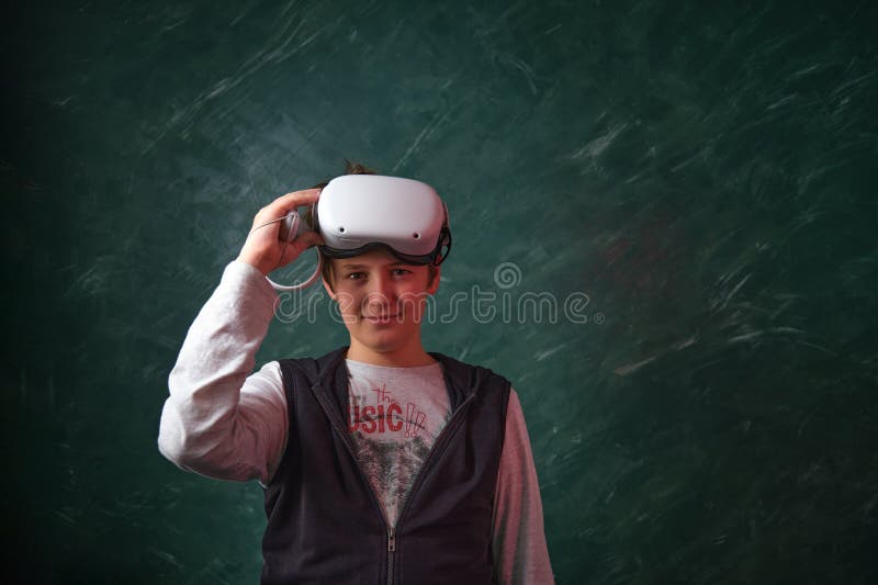 A Boy Playing with VR Glasses Stock Image - Image of digital, video ...