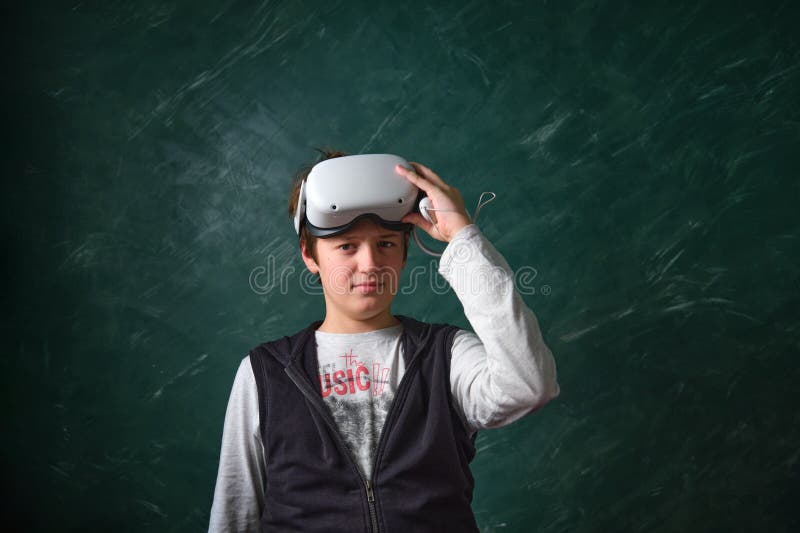 A Boy Playing with VR Glasses Stock Image - Image of video, game: 270796007