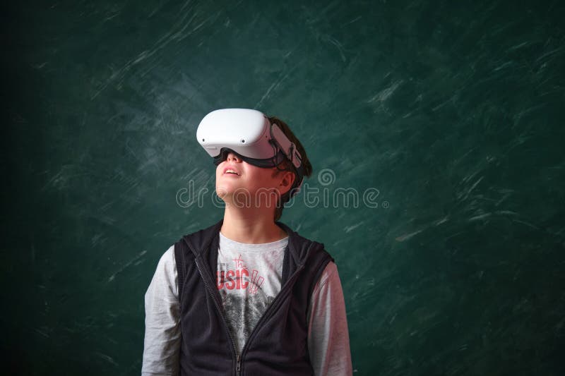 A Boy Playing with VR Glasses Stock Photo - Image of simulation, game ...