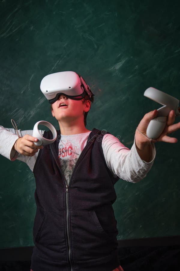 A Boy Playing with VR Headset Stock Image - Image of learn, male: 272167859