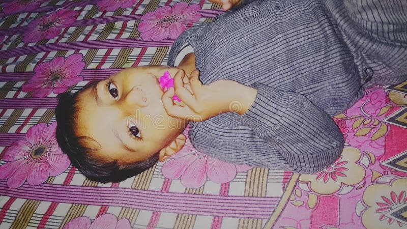Boy Playing with Whistle at Bedroom Stock Image - Image of whistle ...