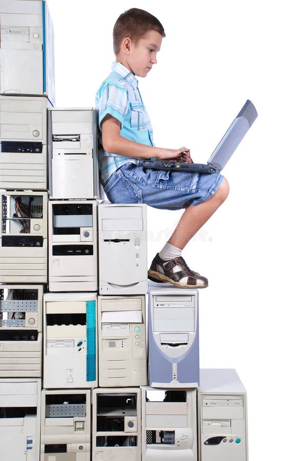 Many old computers case stock image. Image of technology - 12311229