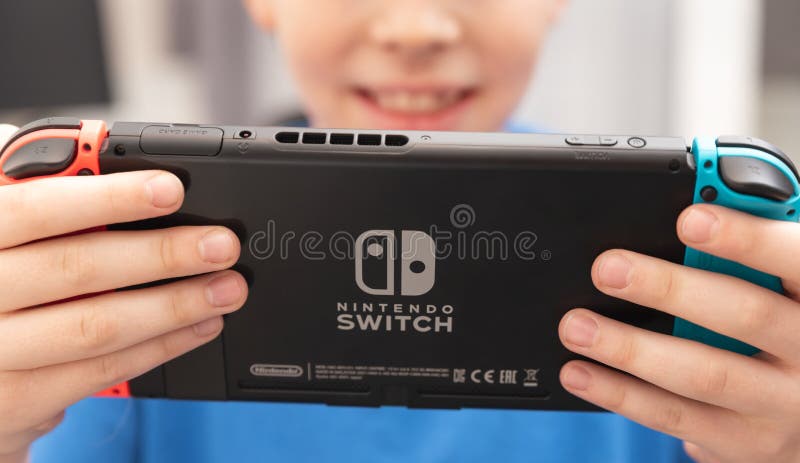 Boy Plays Nintendo Switch Console Editorial Photography - Image of ...