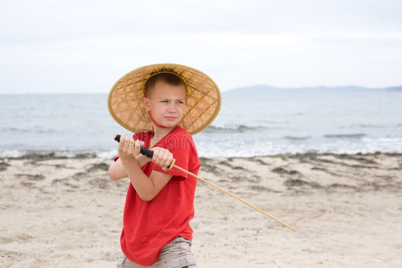 Boy Plays with a Samurai Sword Stock Image - Image of china, fighter ...