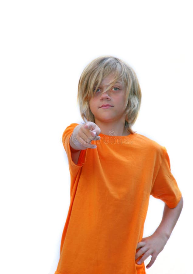 Boy Pointing stock image. Image of orange, youth, body - 3165897