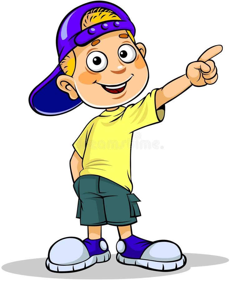 Boy Pointing Away Stock Illustration - Image: 65928804