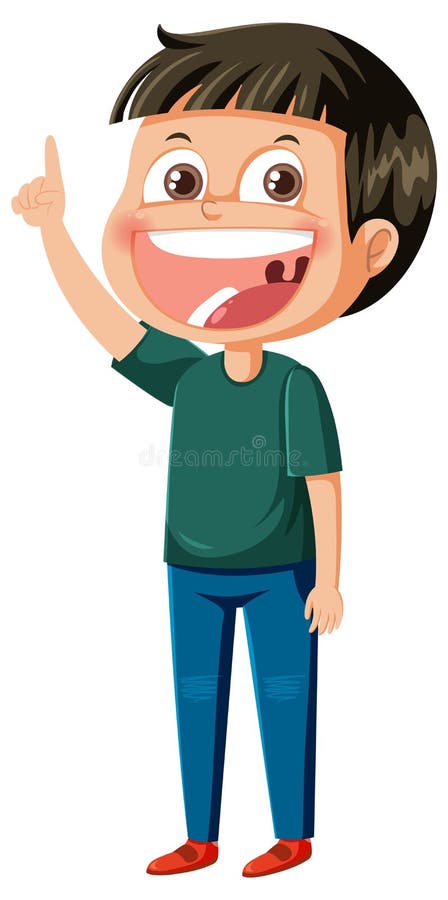 A Boy Pointing Finger Cartoon Character Stock Vector - Illustration of ...