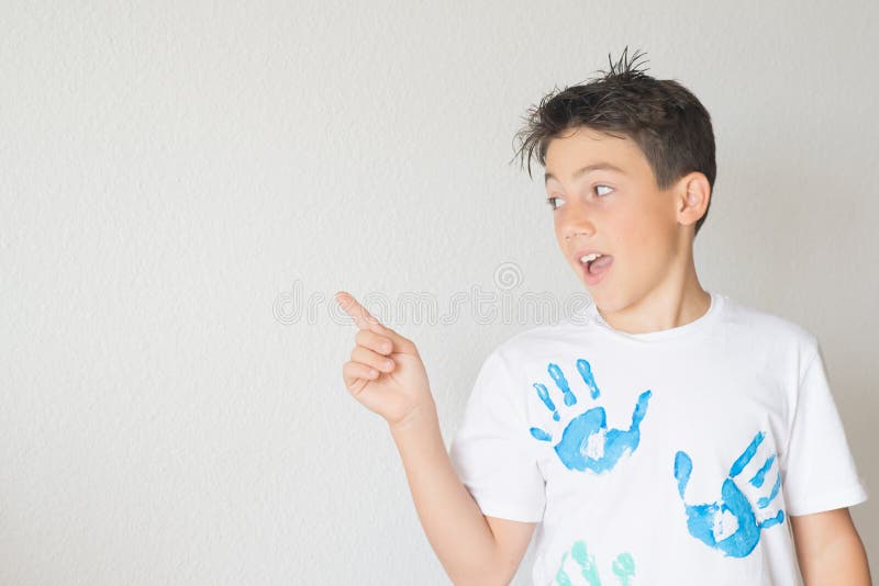 Boy pointing stock image. Image of person, happy, elementary - 48984439