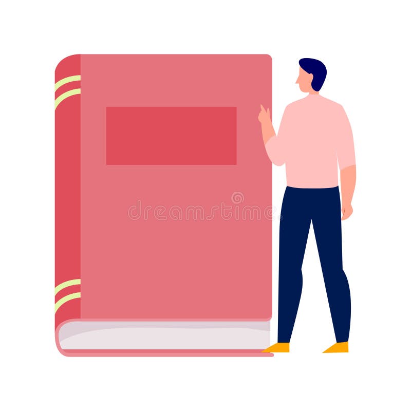 The Boy is Pointing To the Book Stock Illustration - Illustration of ...